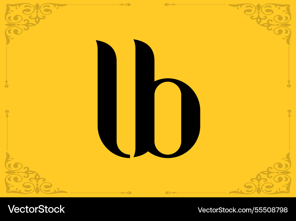 Luxury Initial Logo - LB Royalty Free Vector Image