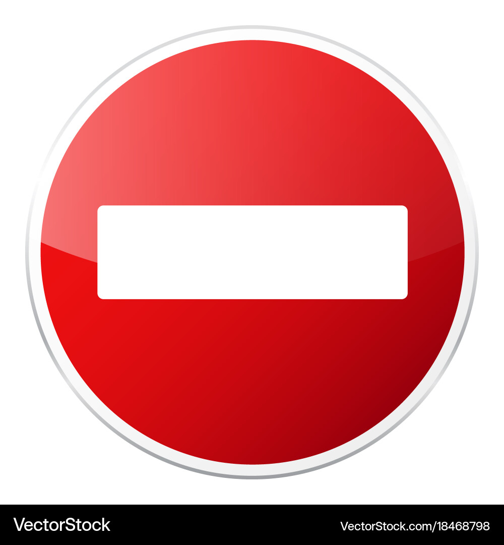 Road red sign on white background traffic Vector Image