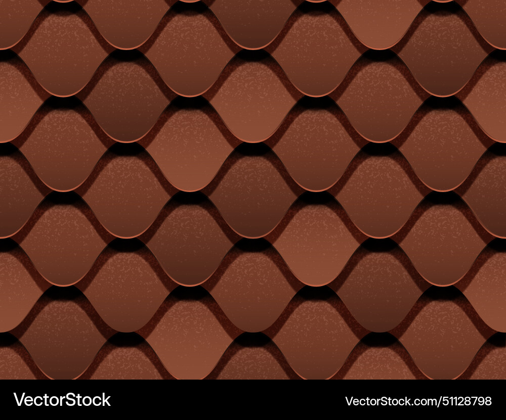 Roof tiles seamless pattern brown color Royalty Free Vector