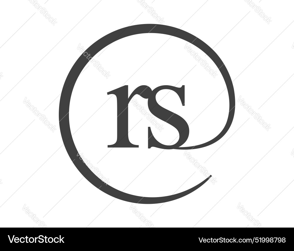 Rs logo from two letter with circle shape email Vector Image