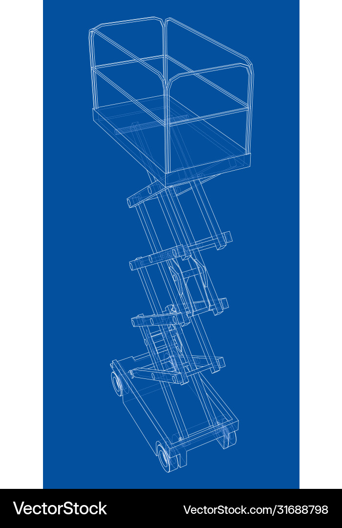Scissor lift concept outline Royalty Free Vector Image