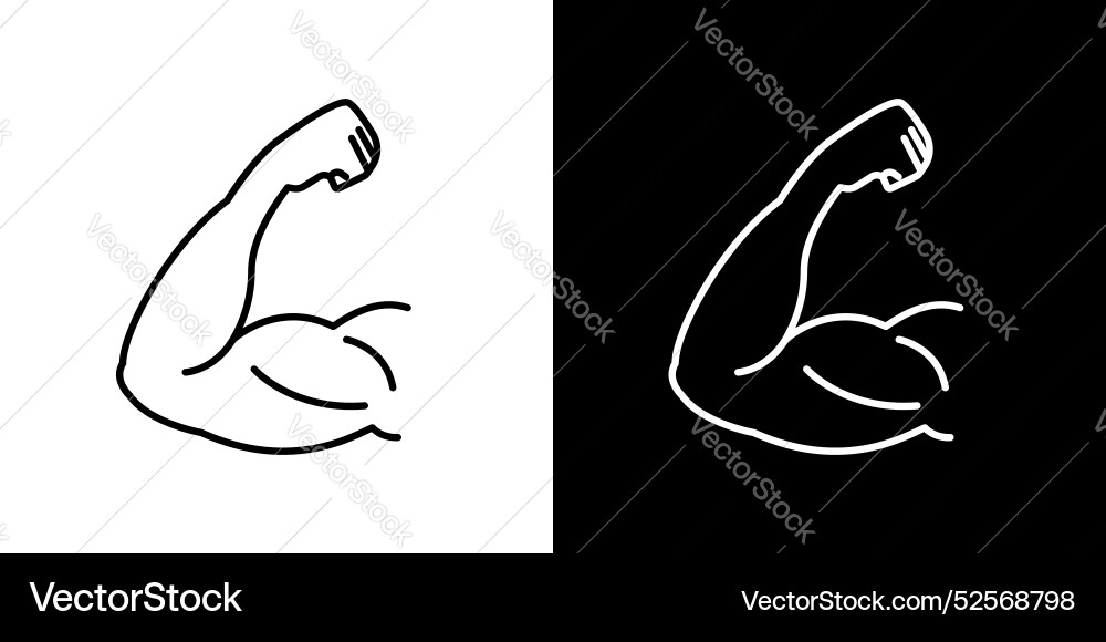 Strong arm icon set on white background Royalty Free Vector