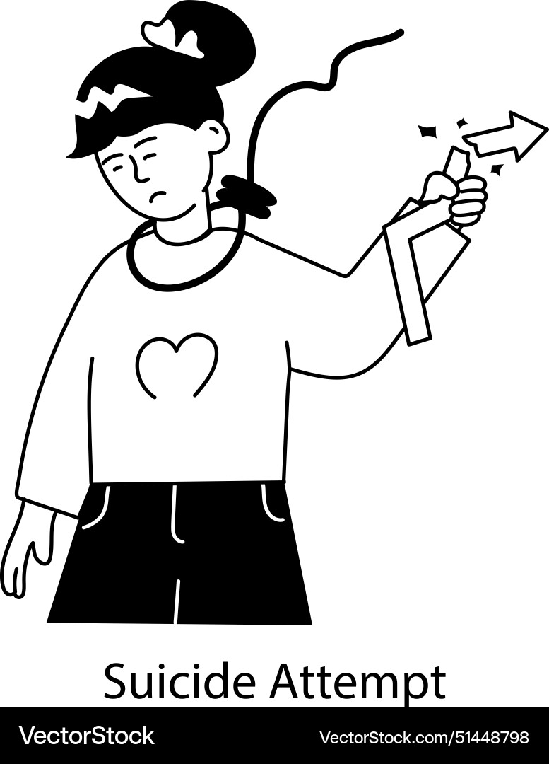 Suicide attempt Royalty Free Vector Image - VectorStock