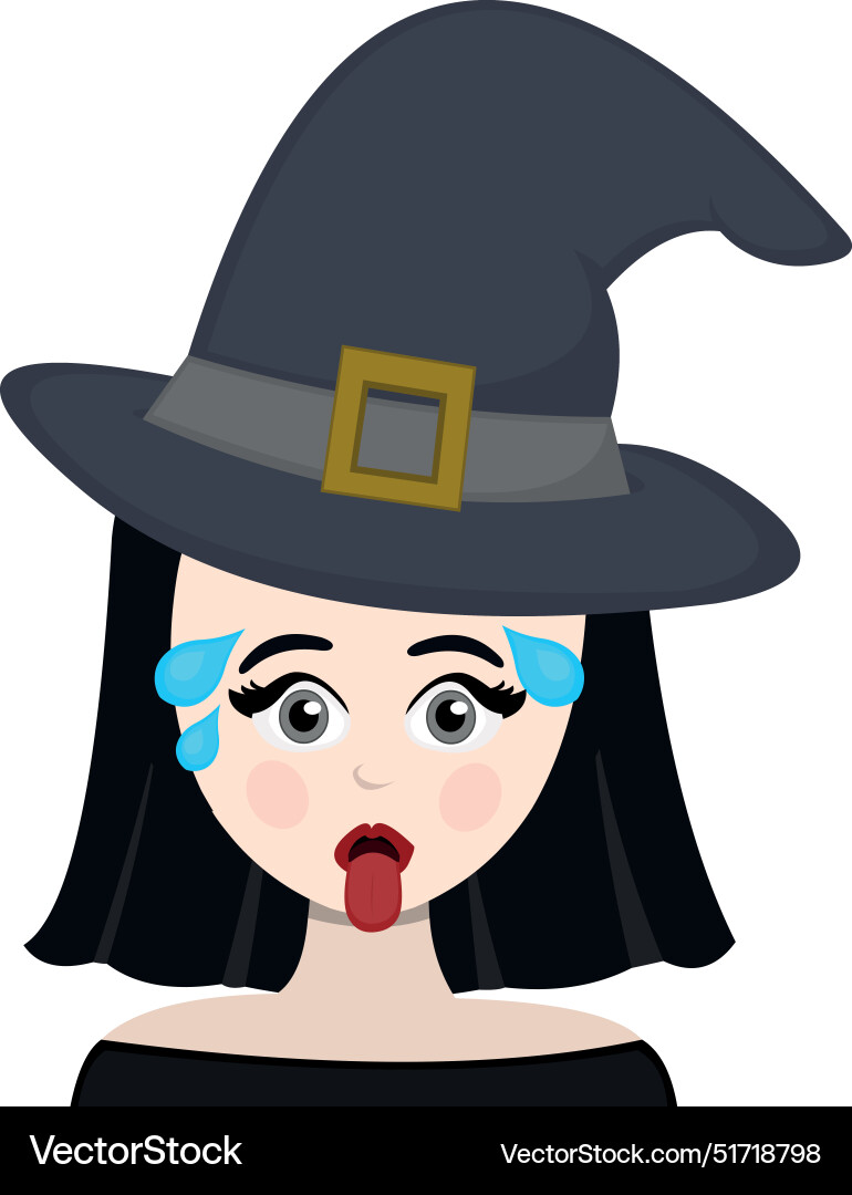 Witch cartoon exhausted Royalty Free Vector Image