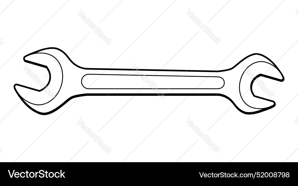 Wrench black and white Royalty Free Vector Image
