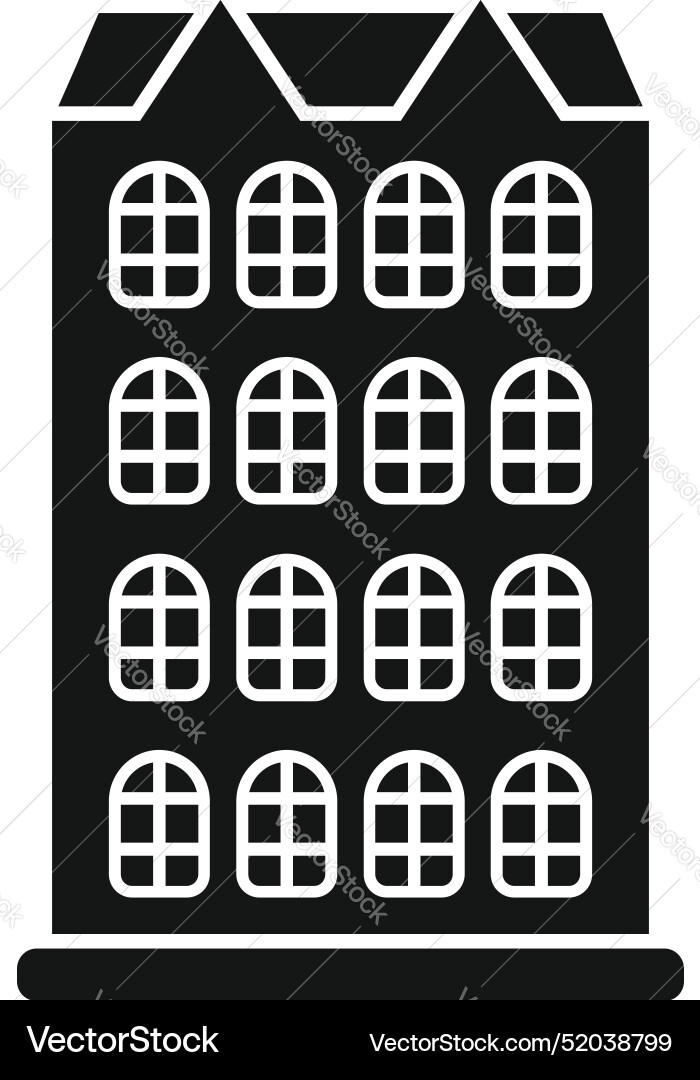 Amsterdam traditional brick townhouse building Vector Image