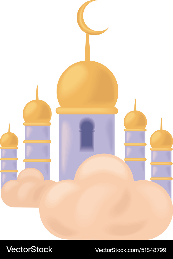Arabic mosque traditional Royalty Free Vector Image