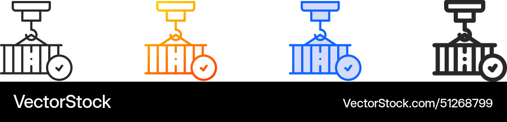 Box iconthin linear gradient blue stroke and bold Vector Image