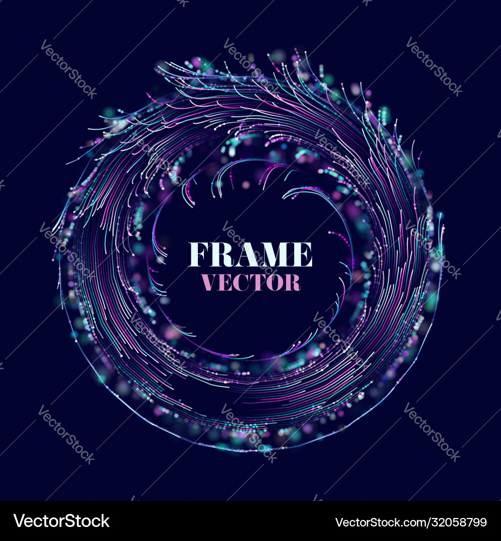 Circle round vortex frame abstract floral Vector Image