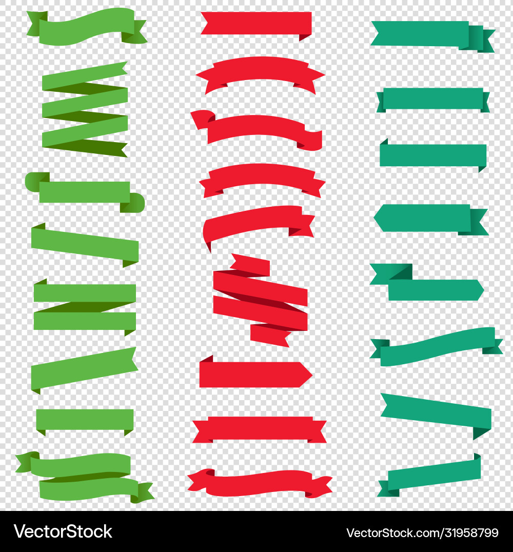 Colorful ribbon isolated transparent background Vector Image