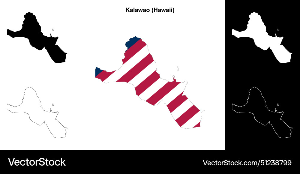 Kalawao outline map Royalty Free Vector Image - VectorStock
