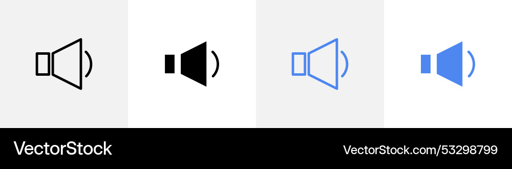 Less volume icon set use for web ui or app Vector Image