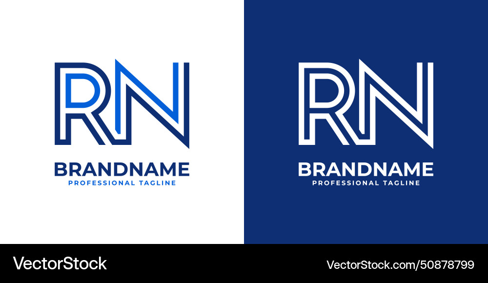 Letters rn line monogram logo suitable Royalty Free Vector