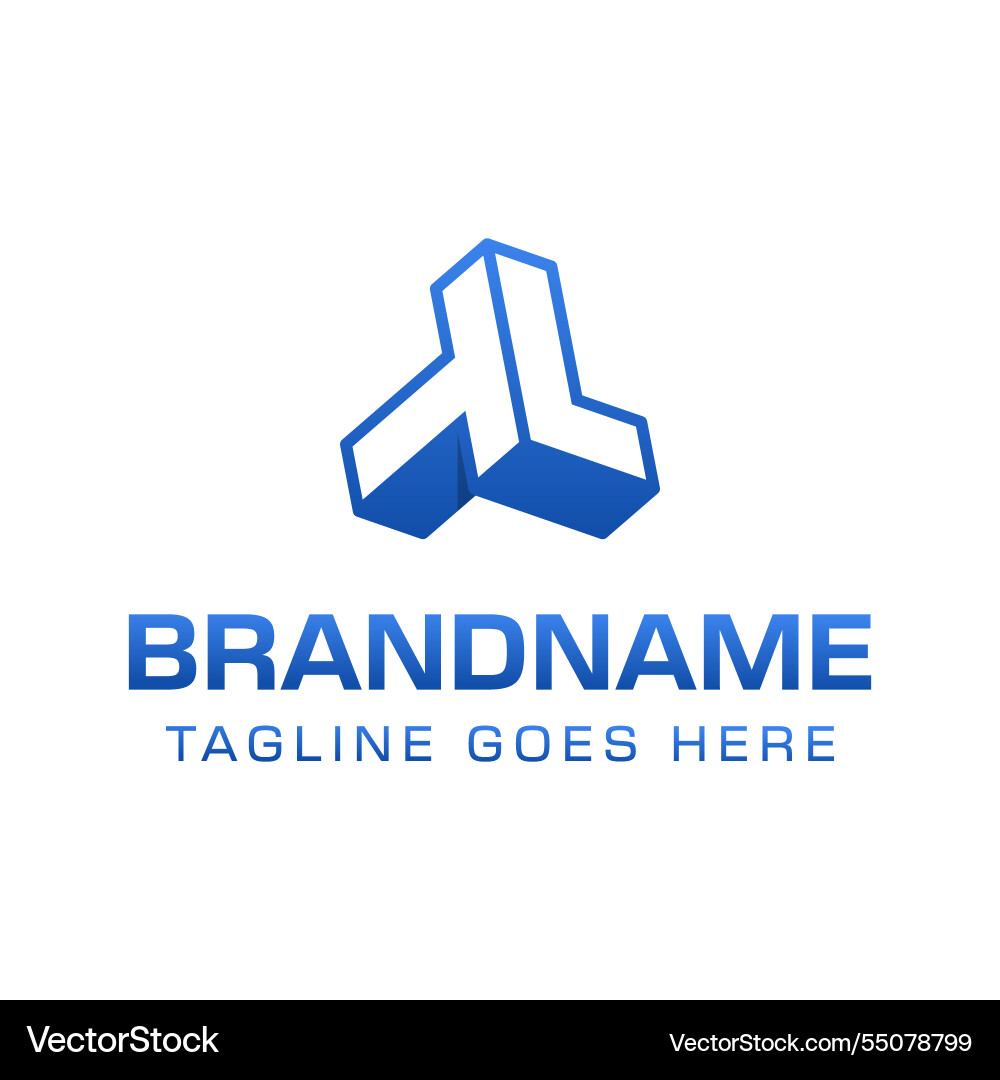 Letters tl 3d monogram logo symbolizes strength Vector Image