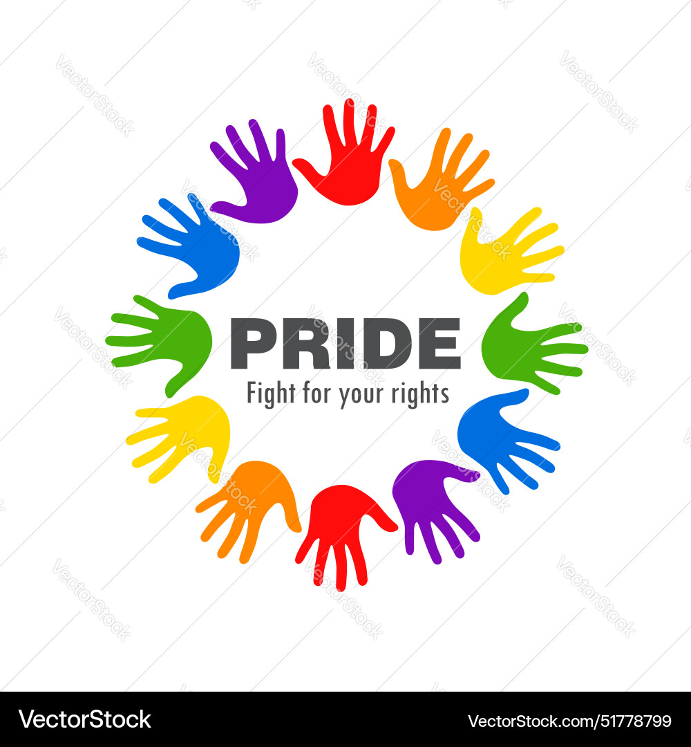 Lgbt pride month community hand gesture Royalty Free Vector