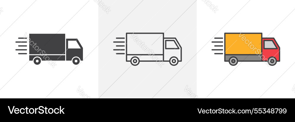 Bewegen LKW-Icons-Pack für Website-Designs Vektorbild