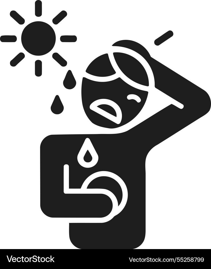 Person overheating icon Royalty Free Vector Image