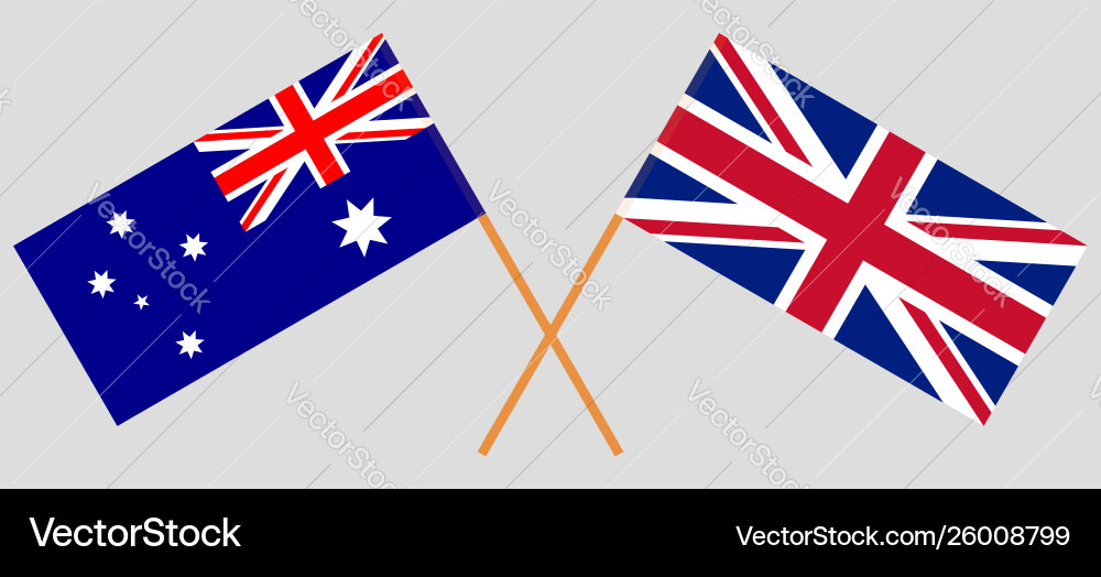 Uk and australia british australian flags Vector Image