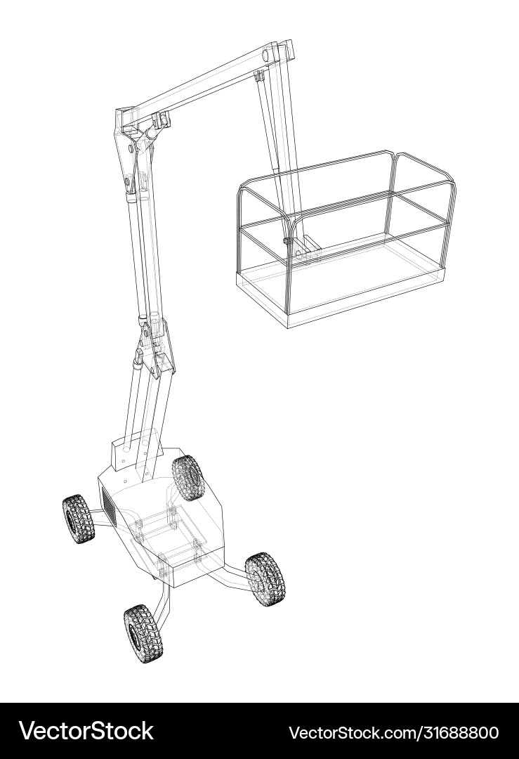 Aerial platform concept outline Royalty Free Vector Image