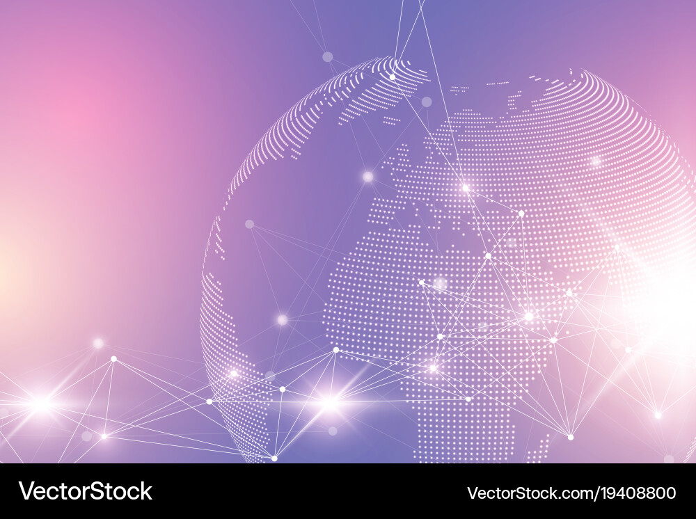 Big data complex world globe graphic abstract Vector Image