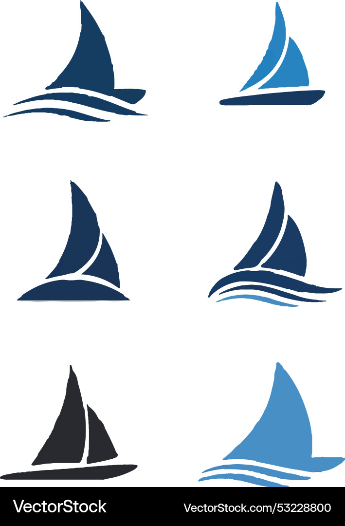 Boote Logos silhouette art Lizenzfreies Vektorbild