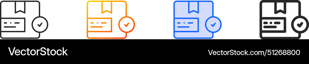 Box iconthin linear gradient blue stroke and bold Vector Image