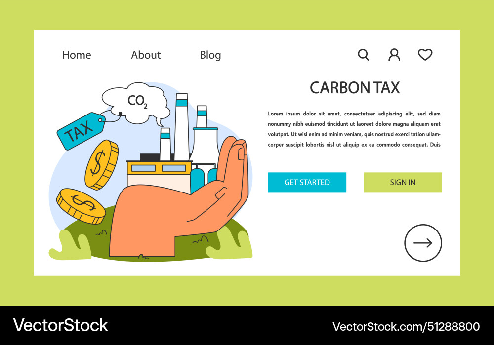 Carbon offset web banner or landing page Vector Image