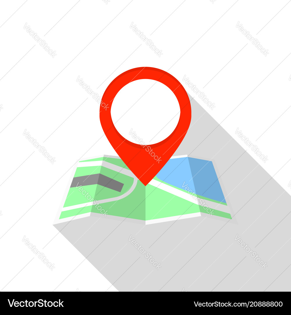 City map pin icon flat style Royalty Free Vector Image