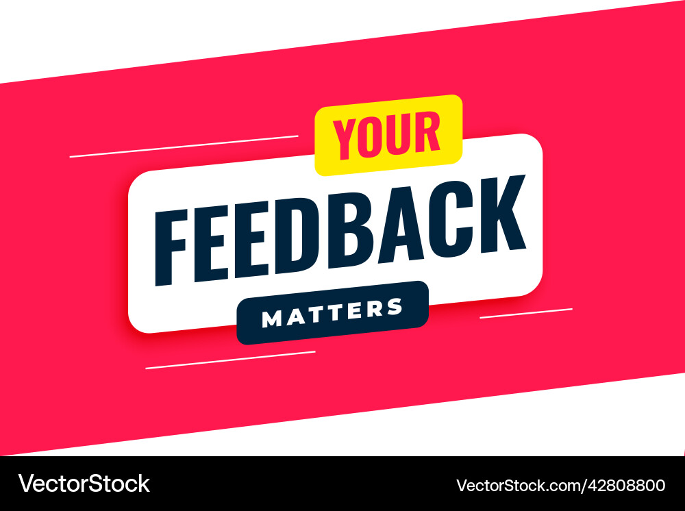 Feedback opinion poster design template Royalty Free Vector
