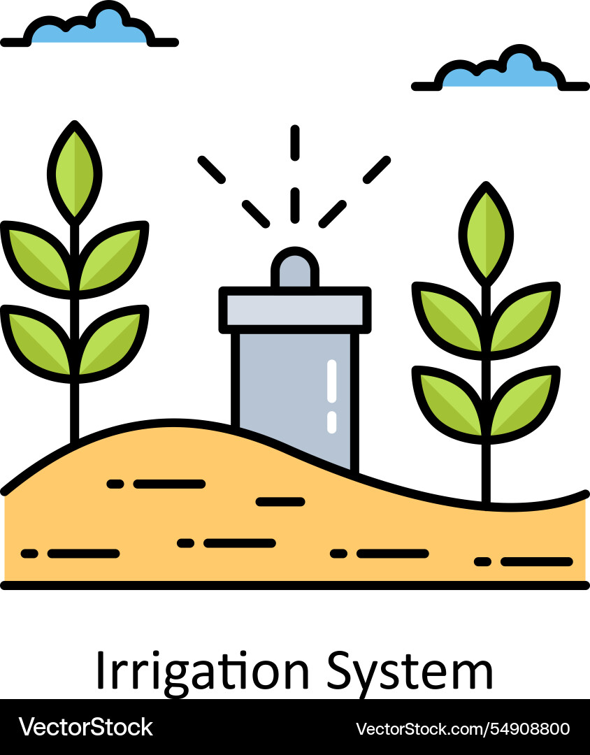 Irrigation system filled icon Royalty Free Vector Image