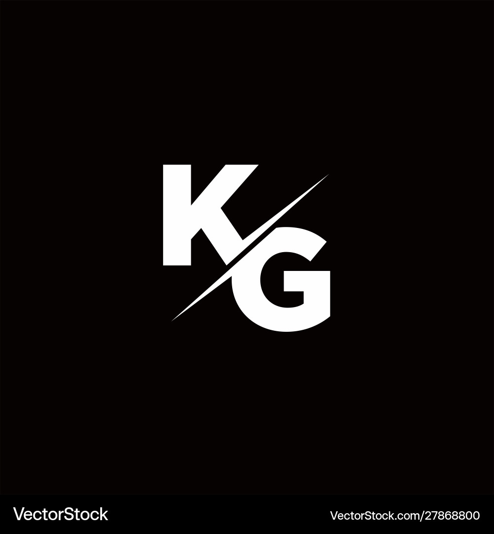 Kg logo letter monogram slash with modern Vector Image