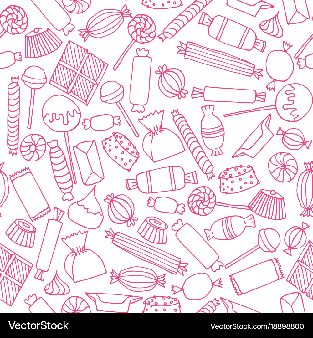 Pink Candy Pattern - Seamless Royalty Free Vector Image