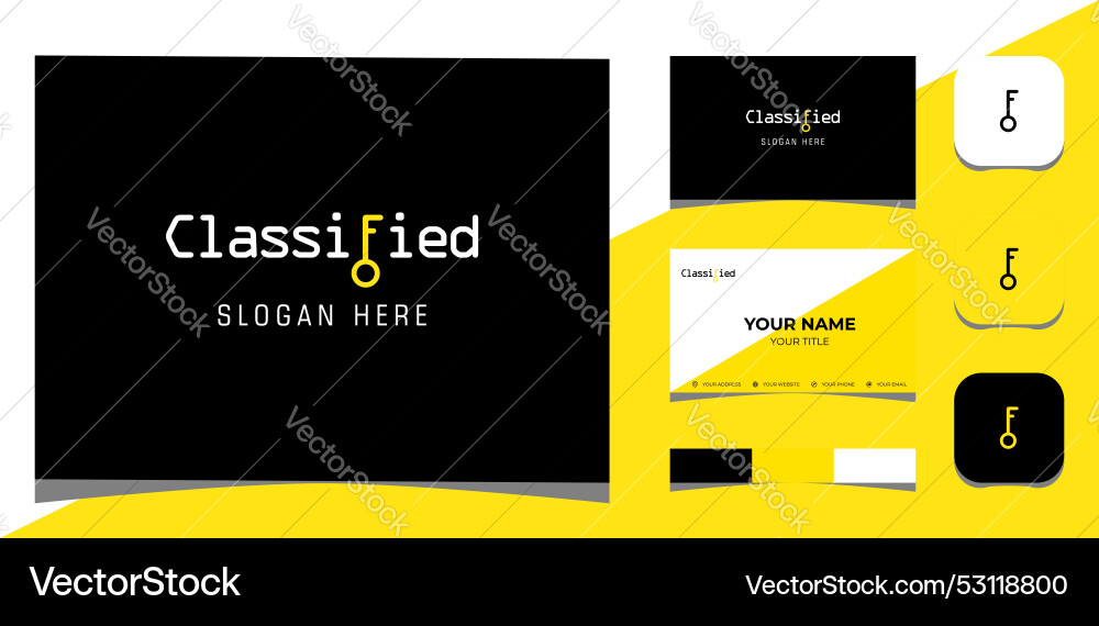 Template logo creative text classified and f Vector Image