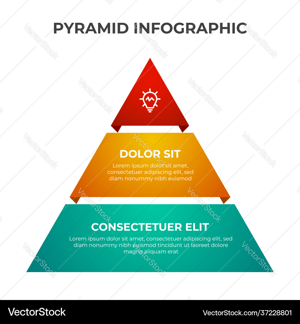 2 points pyramid list diagram infographic element Vector Image