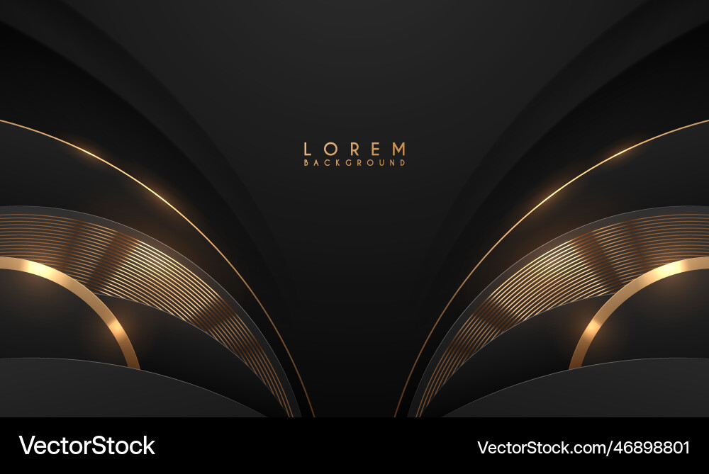 Abstract black and gold shapes background Vector Image