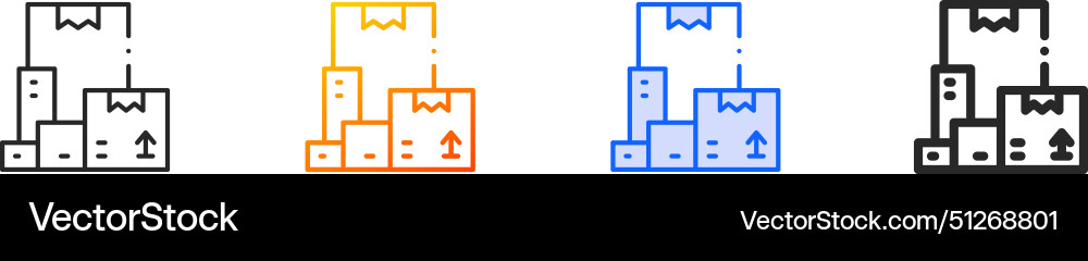 Box iconthin linear gradient blue stroke and bold Vector Image