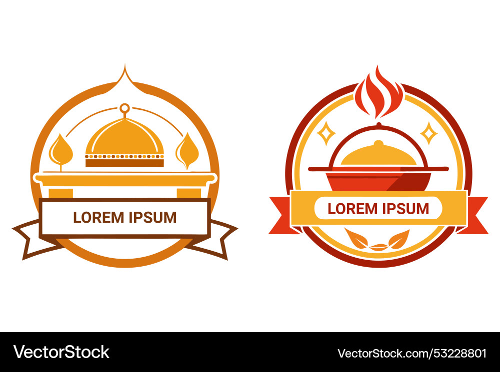 Catering company logo customizable Royalty Free Vector Image