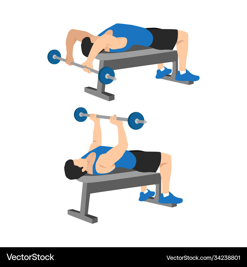Chest building exercises and muscle Royalty Free Vector