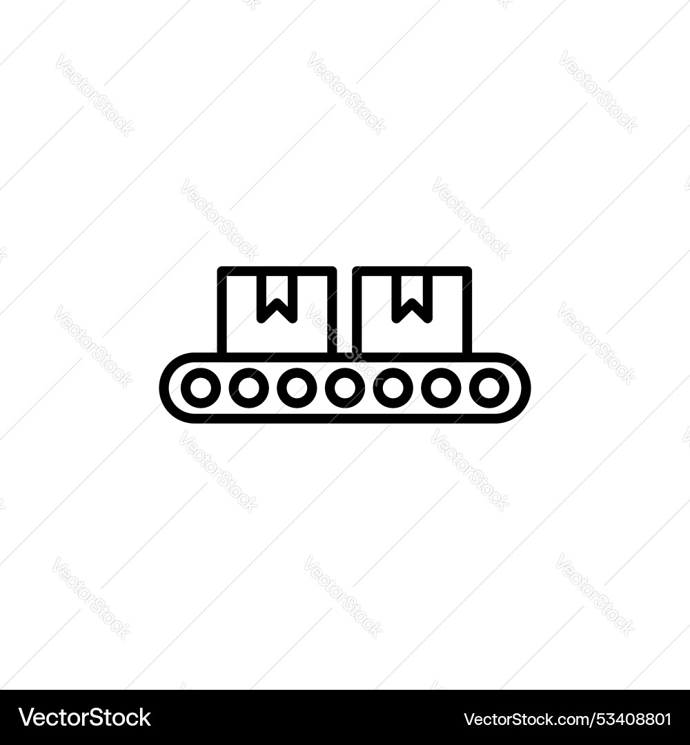 Conveyor belt icon isolated on white background Vector Image