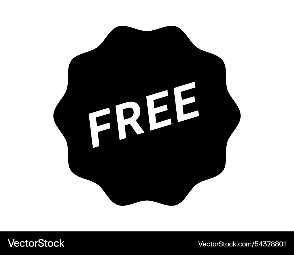 Free sticker button free text round label Vector Image