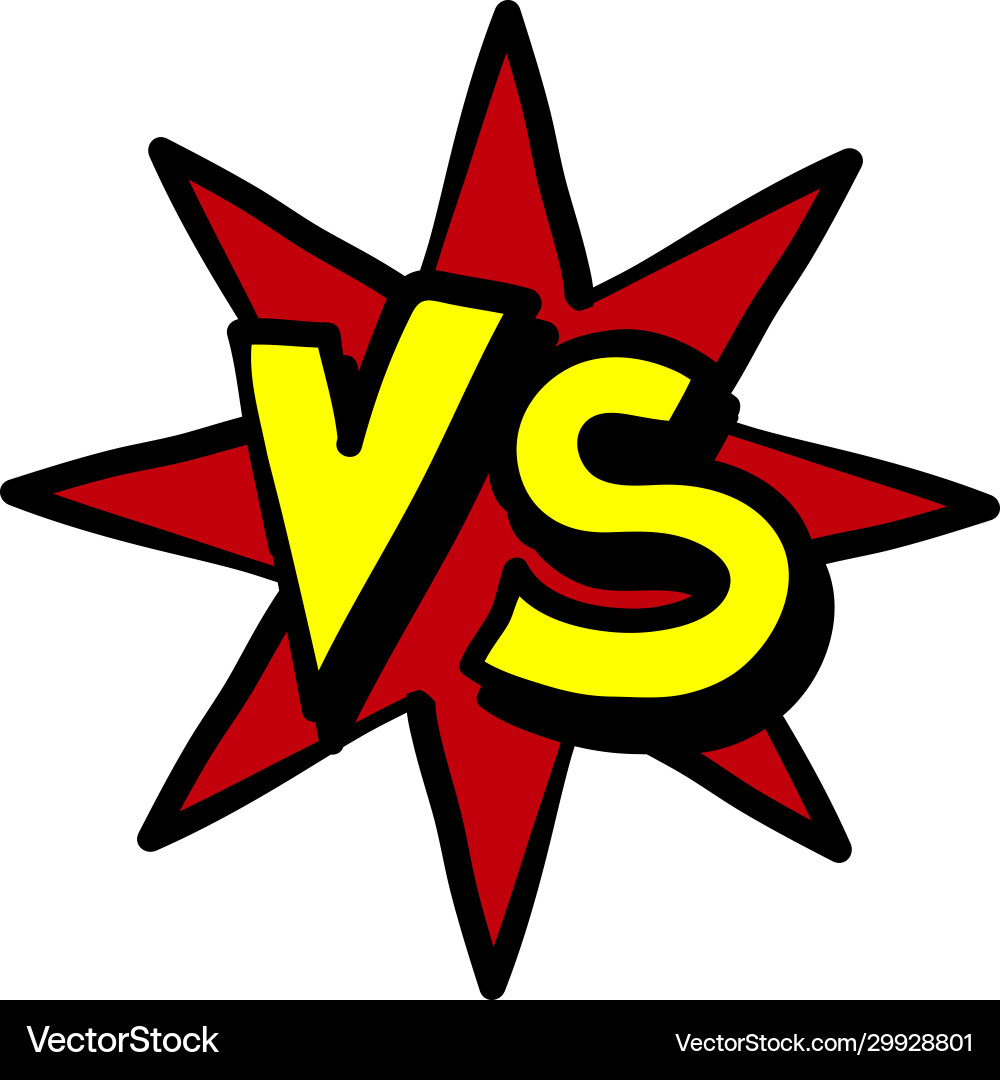 Hand drawn comics vs frame versus lightning ray Vector Image Hand drawn comics vs frame versus lightning ray Vector Image