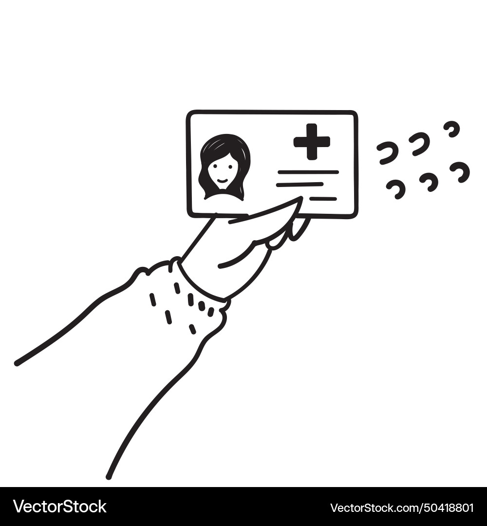 Hand drawn doodle medical card Royalty Free Vector Image