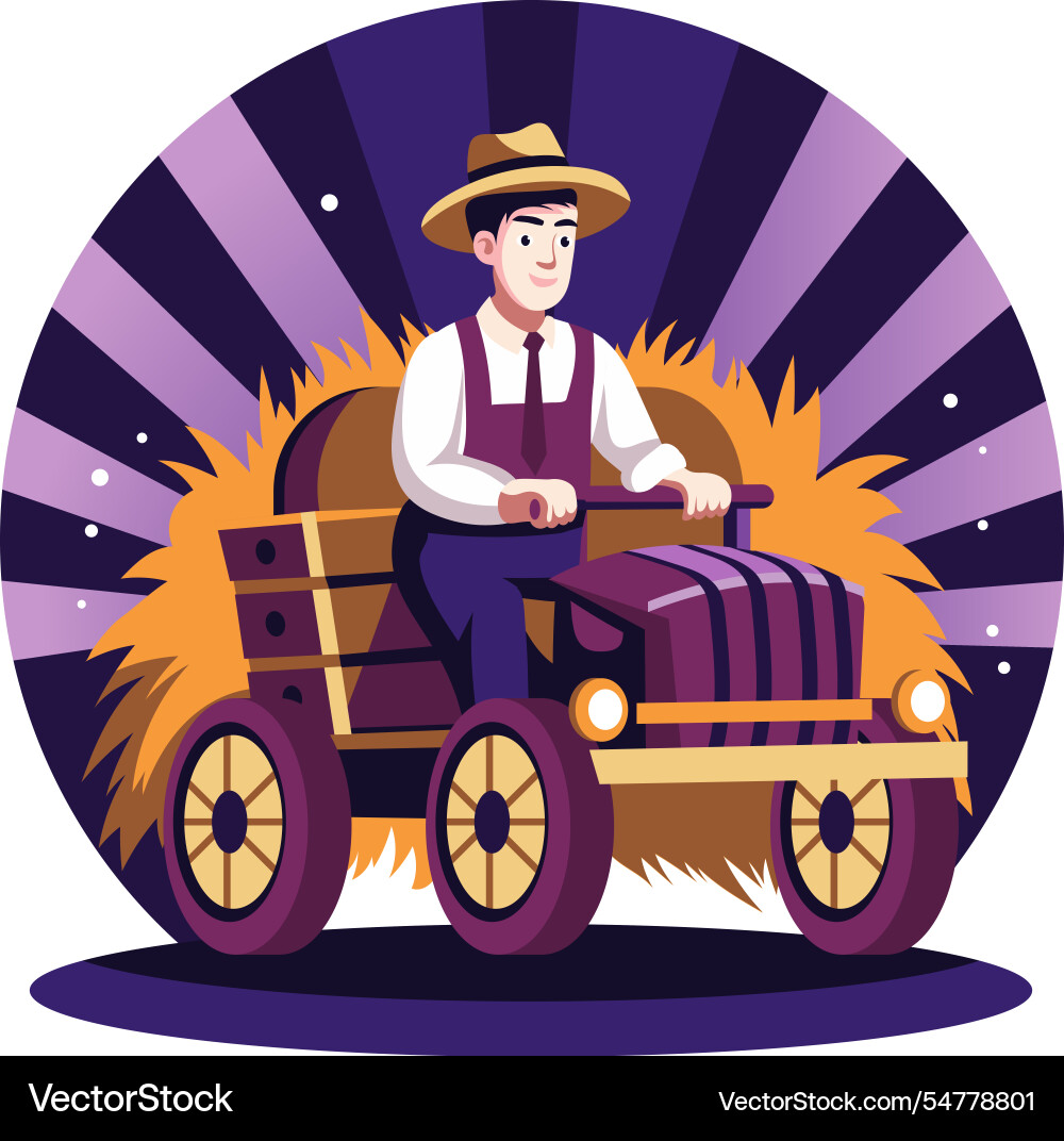 Hay truck Royalty Free Vector Image - VectorStock
