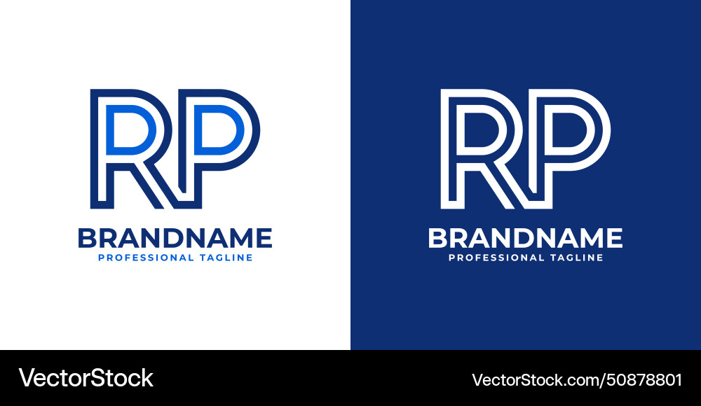 Letters rp line monogram logo suitable Royalty Free Vector
