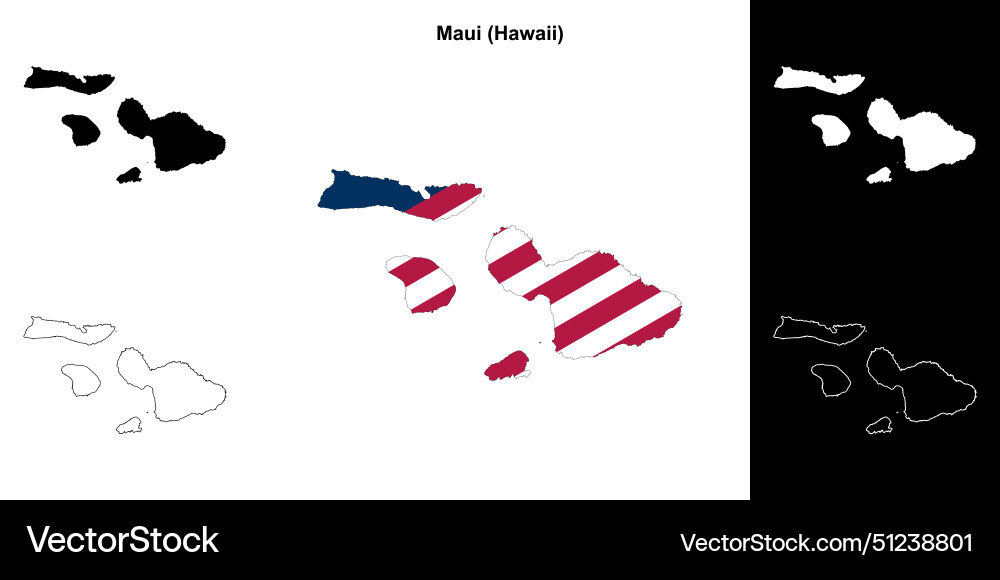 Maui outline map Royalty Free Vector Image - VectorStock