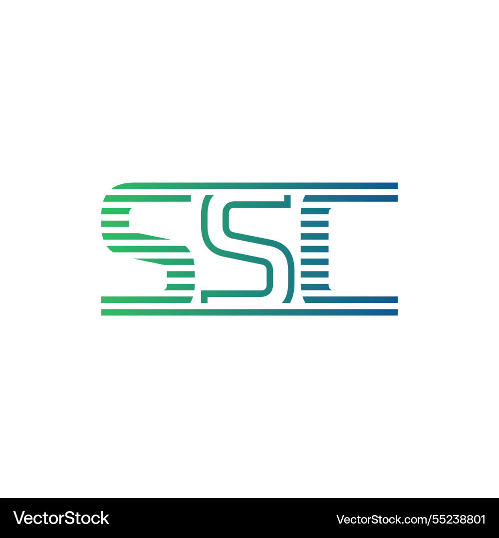 Modern ssc logo design letter minimalist Vector Image