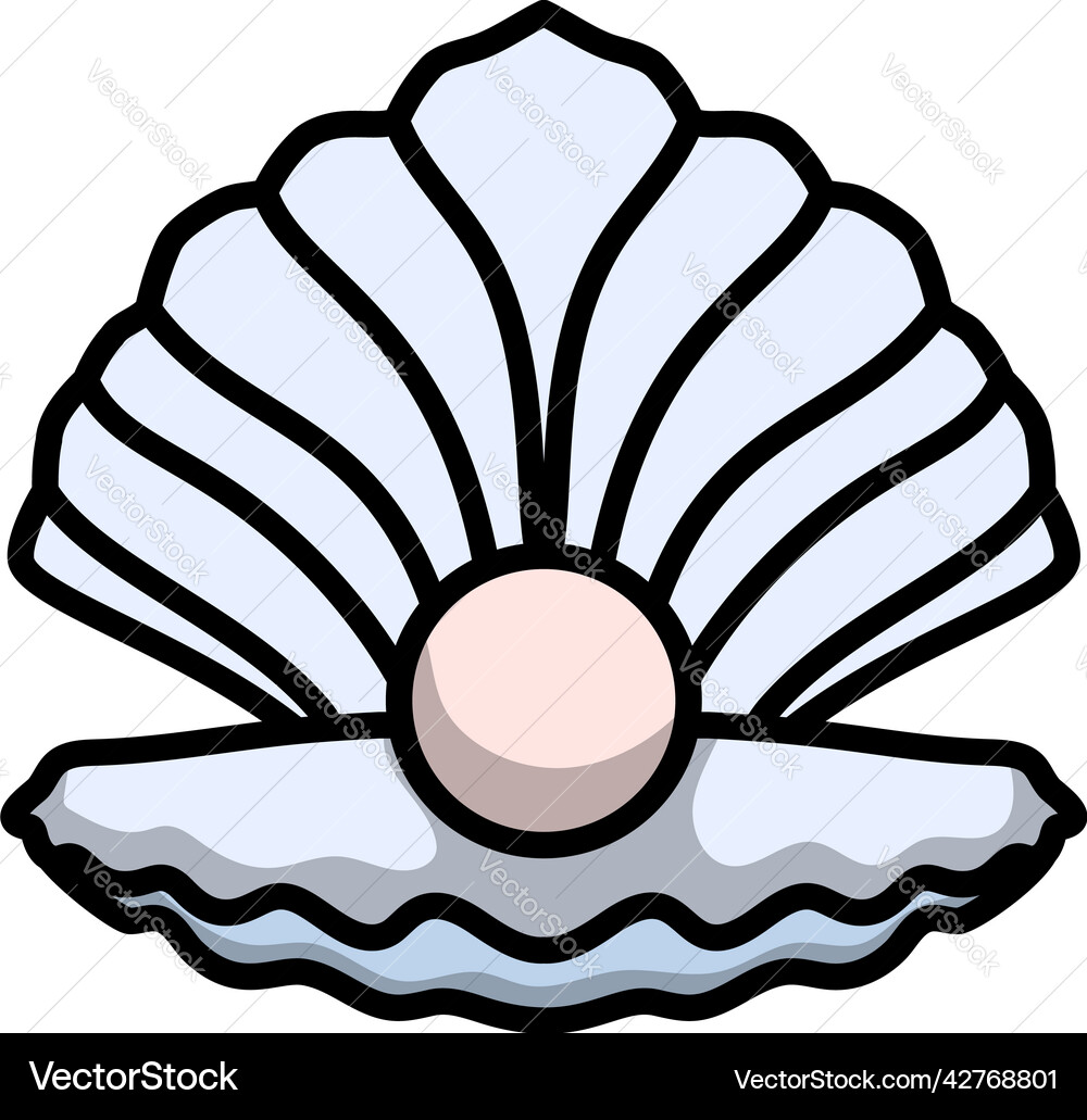 Open seashell icon Royalty Free Vector Image - VectorStock