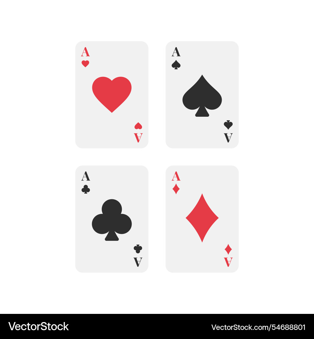 Playing cards set of aces Royalty Free Vector Image