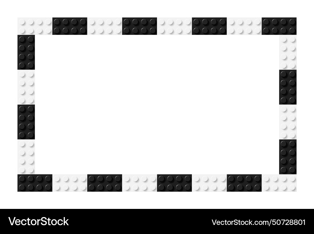 Simple frame composed of black and white toy Vector Image
