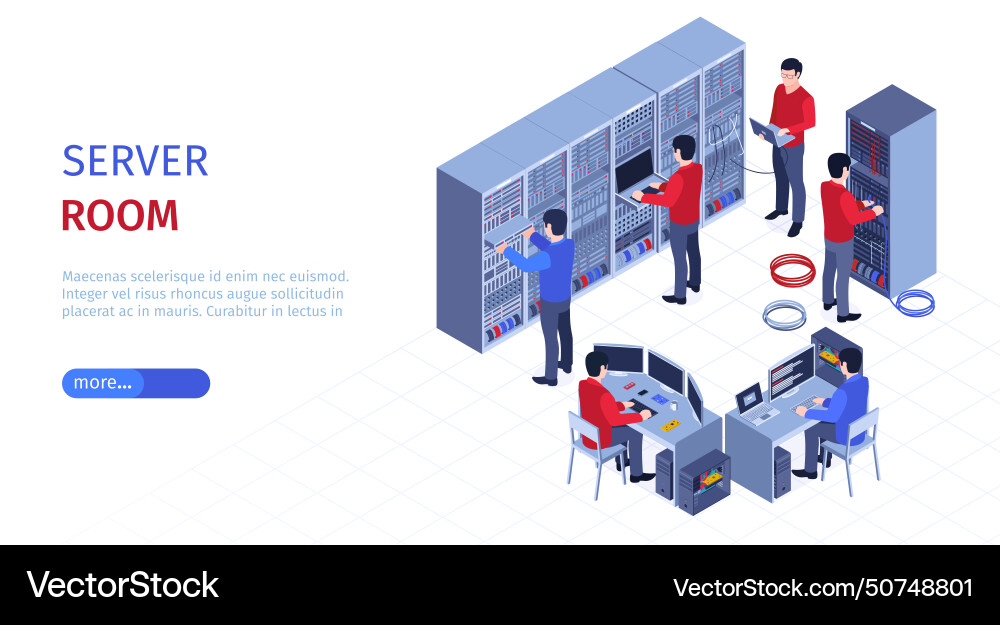 System administrator horizontal banner Royalty Free Vector